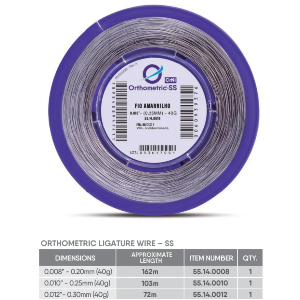 OrthoMetric SS Round Ligature Wire (40g)