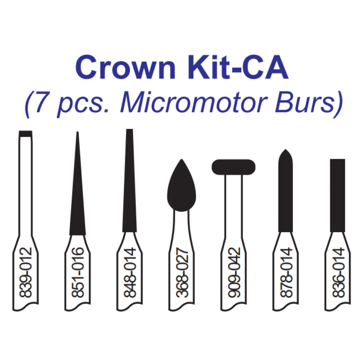 Pivo Crown Preparation Micromotor Burs Kit - CA (Set Of 7)