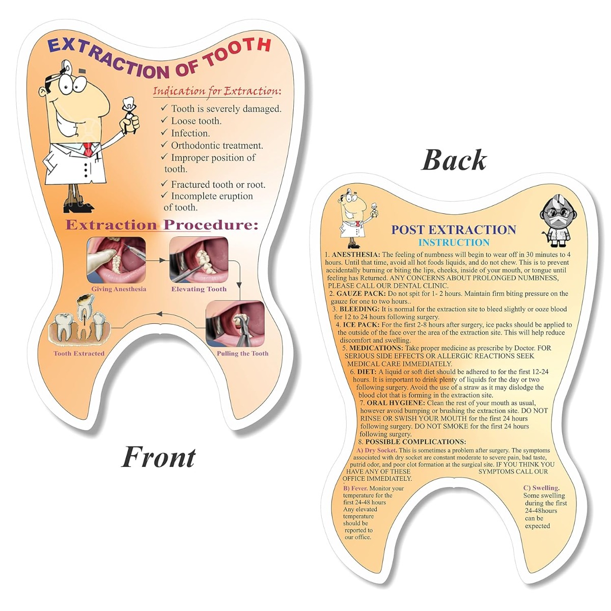 Unique Dents Tooth - Shaped Educative Pads - Set of 4 (English)