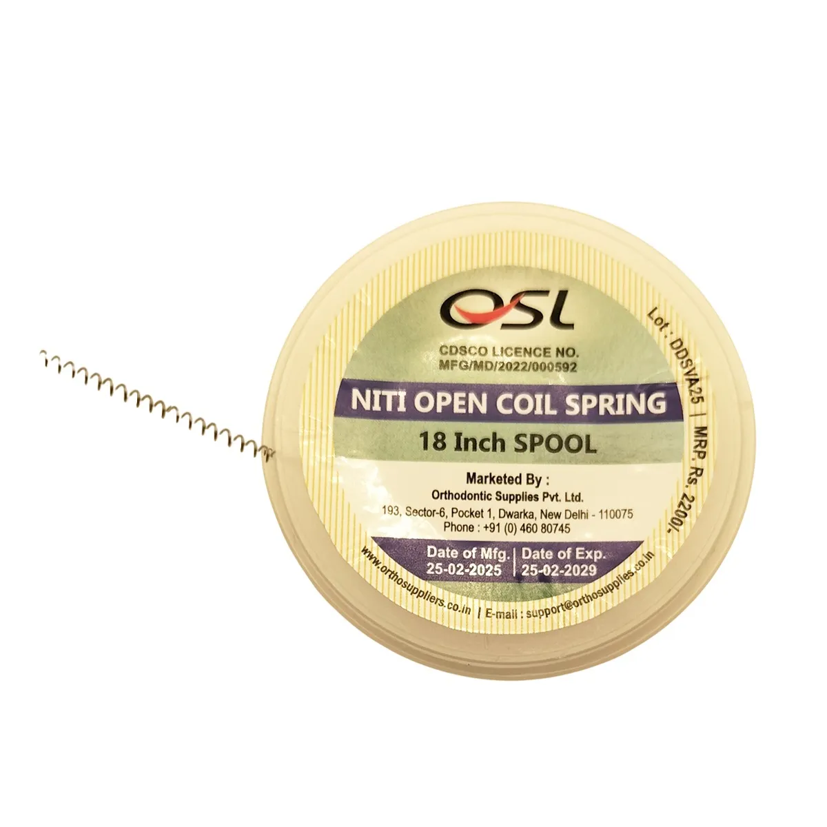 OSL NiTi Open Coil Spring Spools 18inch