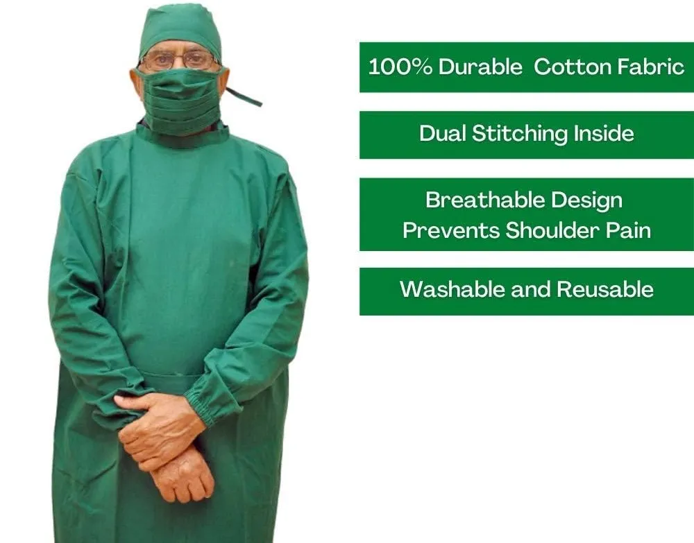 Buy Surgical Gown Green Cloth (Washable/Autoclavable) Online at Best ...
