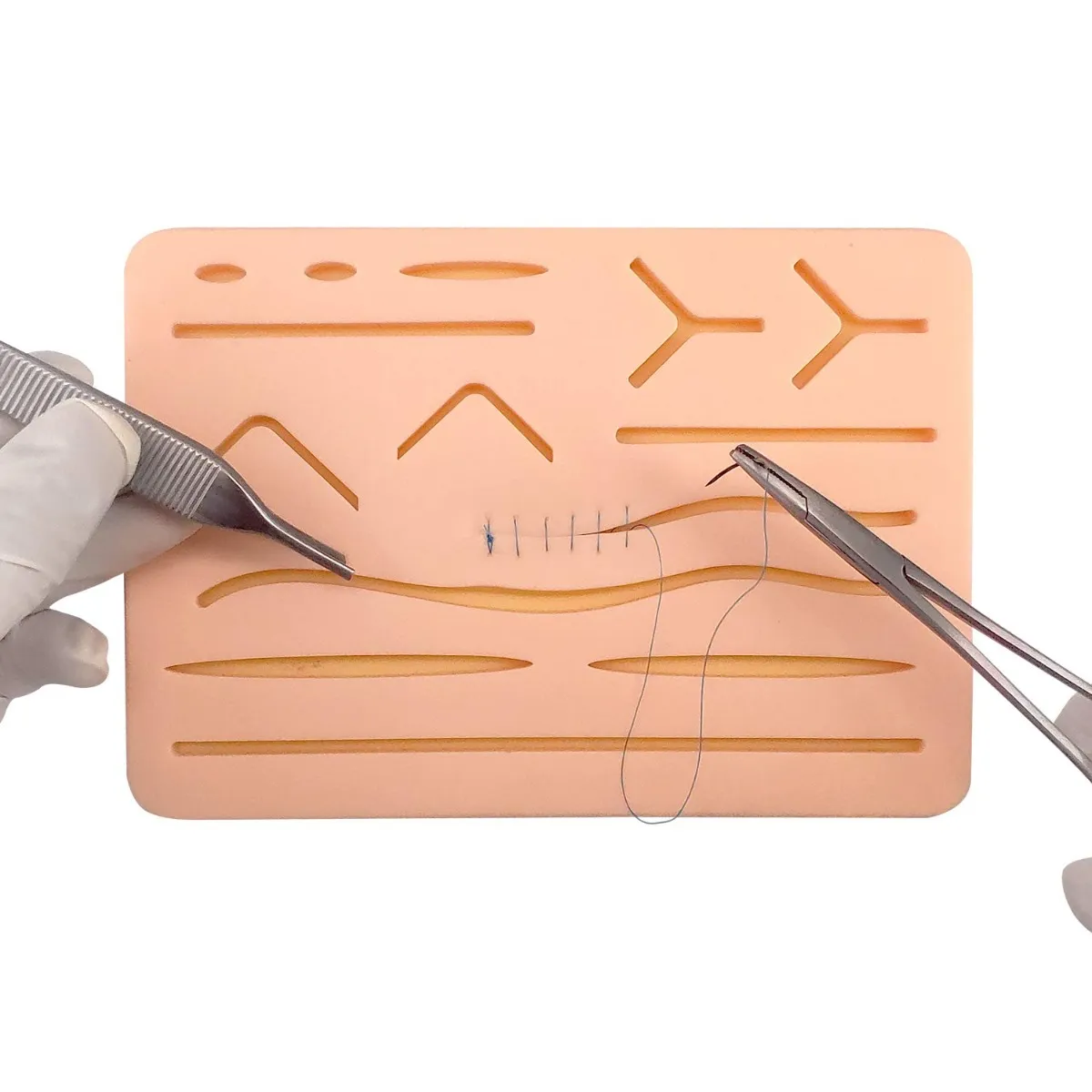 iDENTical Silicone Suture Practice Pad with 14 Pre-cuts - Realistic ...