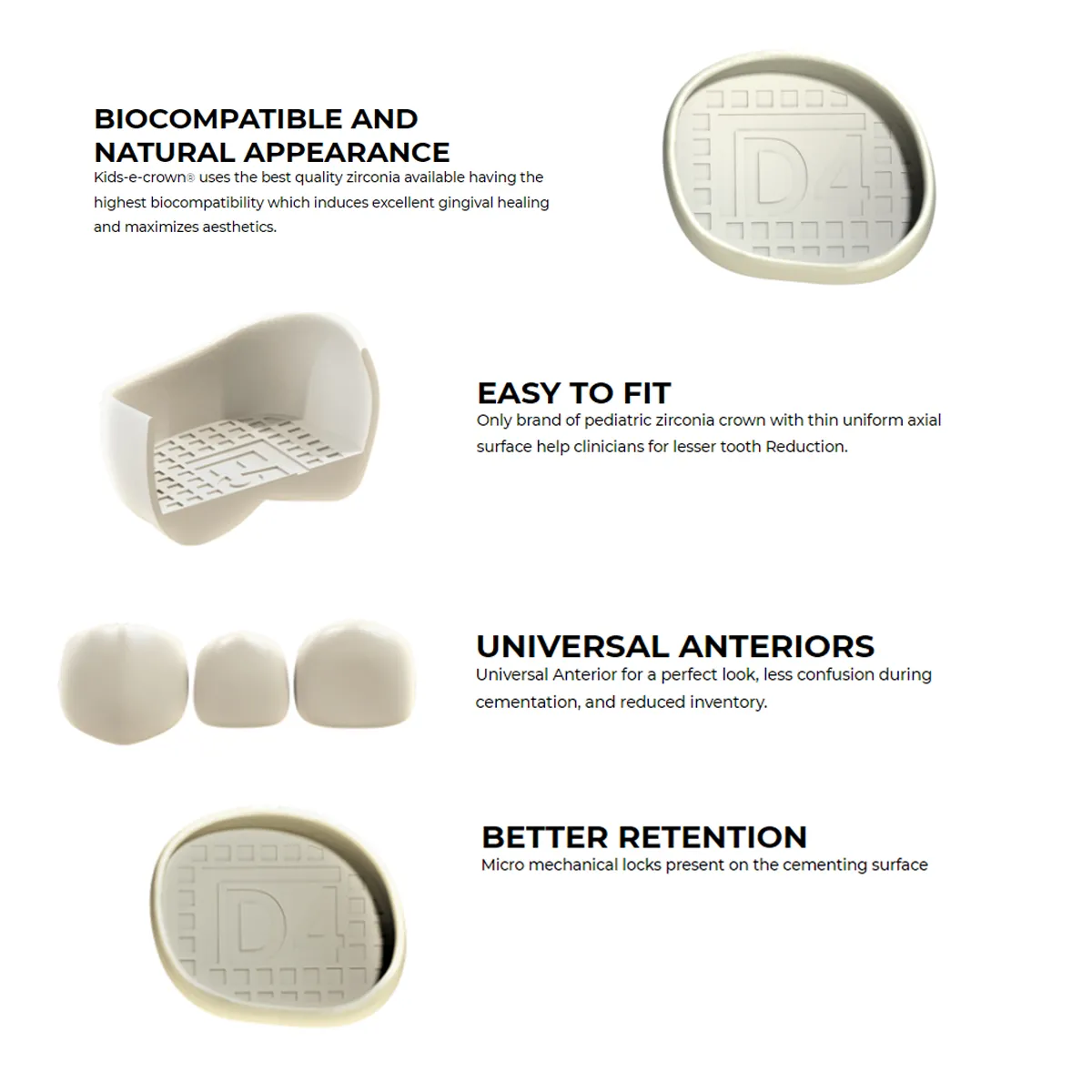 Kids-e-Crown Zirconia Universal Upper Lateral Incisor Refills