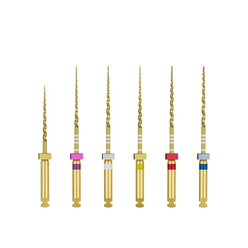 Dental Gold Rotary Endodontic File 25mm Assorted SX-F3 (Pack of 6 ...