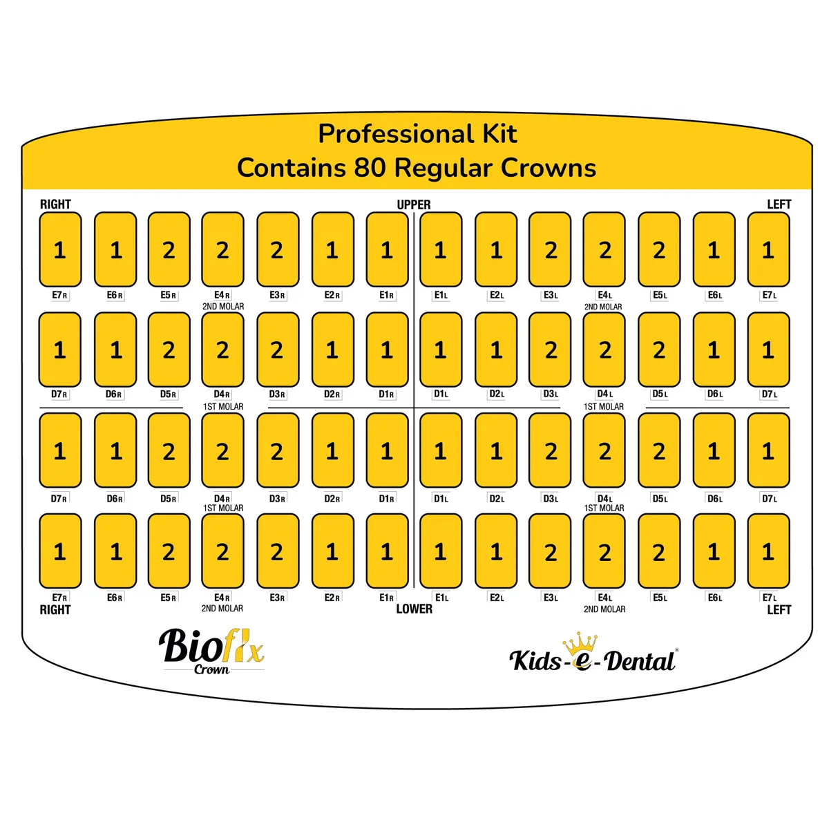 Kids-e-Dental Bioflx Posterior Crown Kits