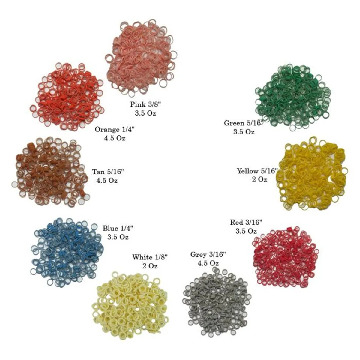 TP Ortho Col-R-Lastics Colour Elastics 1000/pk 1