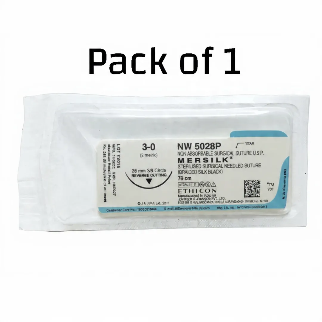 Buy Ethicon Mersilk #3-0 Black Braided Suture Online at Best Price ...