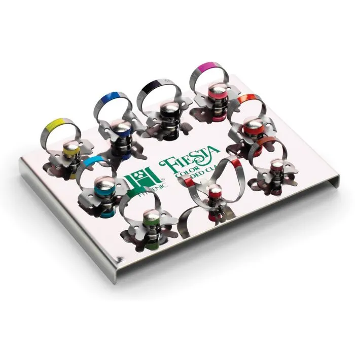 Coltene Fiesta Color Coded Dental Dam Clamps Kit and Refills