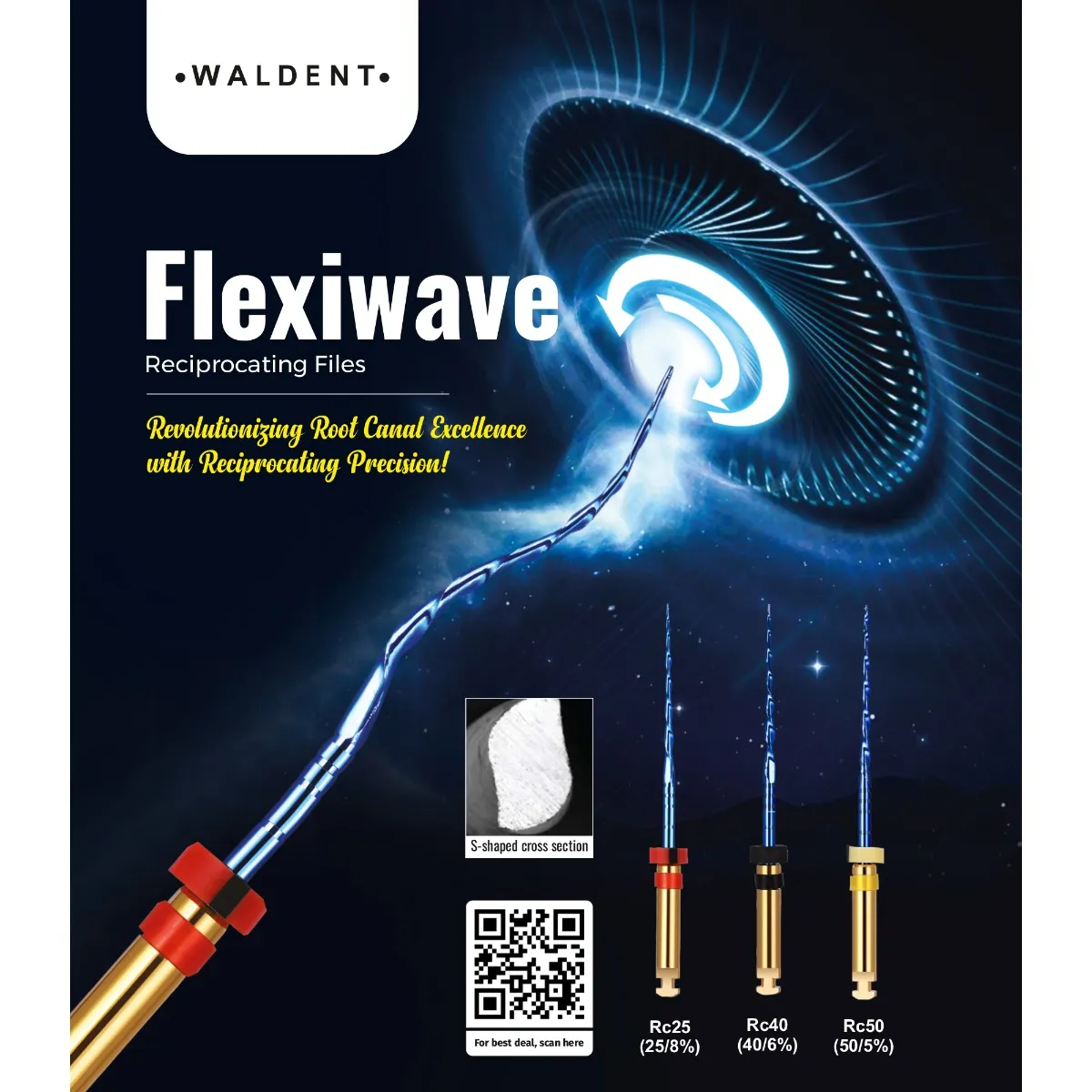 Waldent Flexiwave Reciprocating Files (21mm) - NiTi Files for Efficient ...