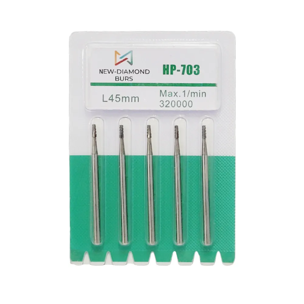 NewDiamond Cross-Cut Taper Fissure Carbide HP Burs (Pack of 5)
