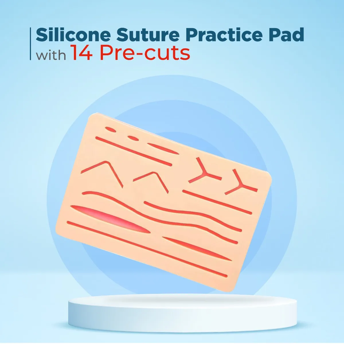 iDENTical Silicone Suture Practice Pad with 14 Pre-cuts - Realistic ...