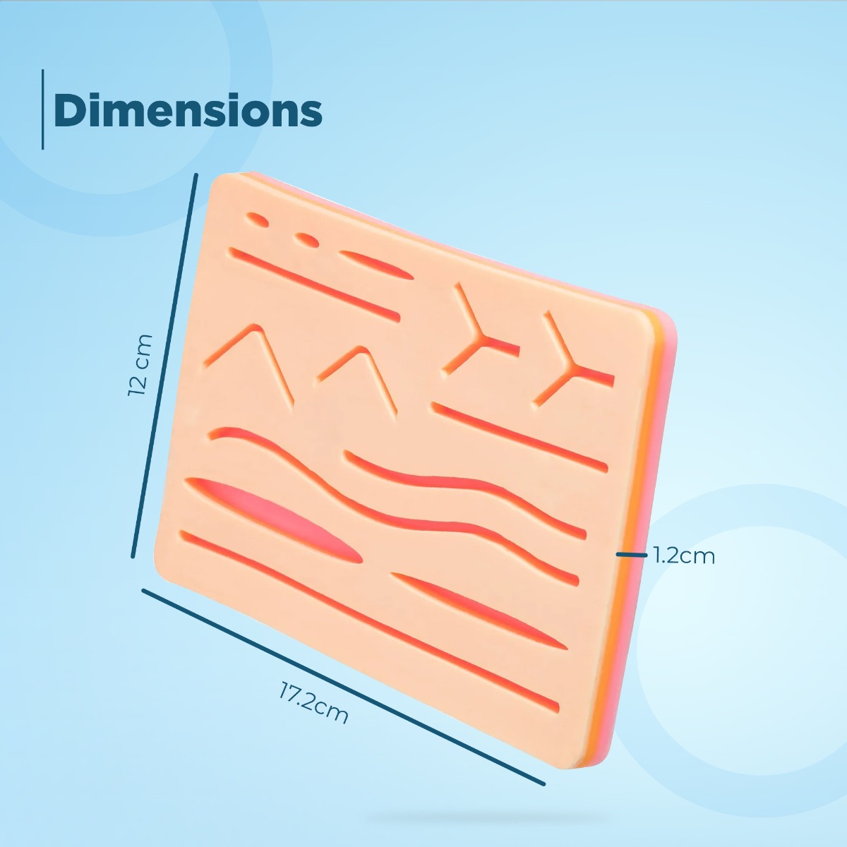 iDENTical Silicone Suture Practice Pad with 14 Pre-cuts - Realistic ...