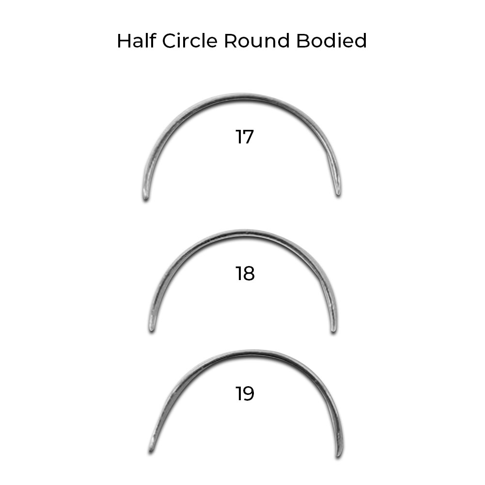 Buy Lifeline Stainless Steel Suture Needles Half Circle Round Bodied 6 ...