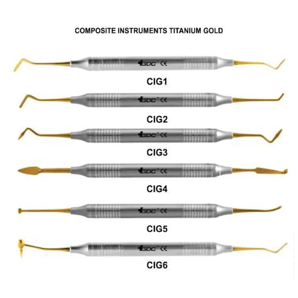 GDC Composite Instruments Titanium Coated S/6 # Gold Instruments Kit ...