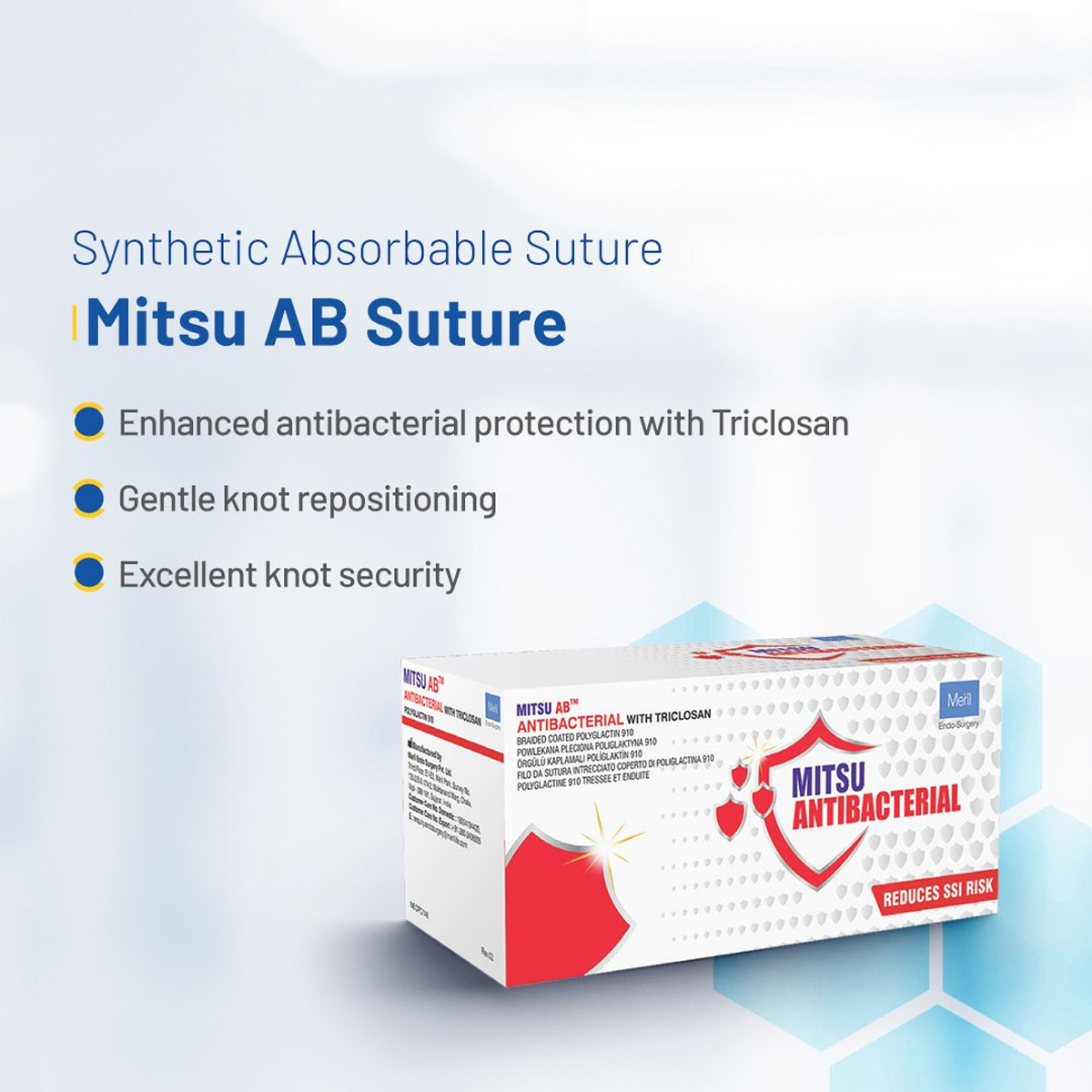 Meril Mitsu AB #5-0 Polyglactin 910 Suture With Triclosan