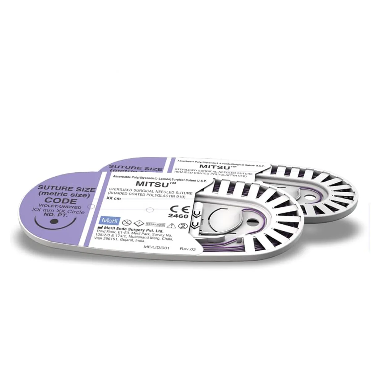 Meril Mitsu #5-0 Polyglactin 910 Suture