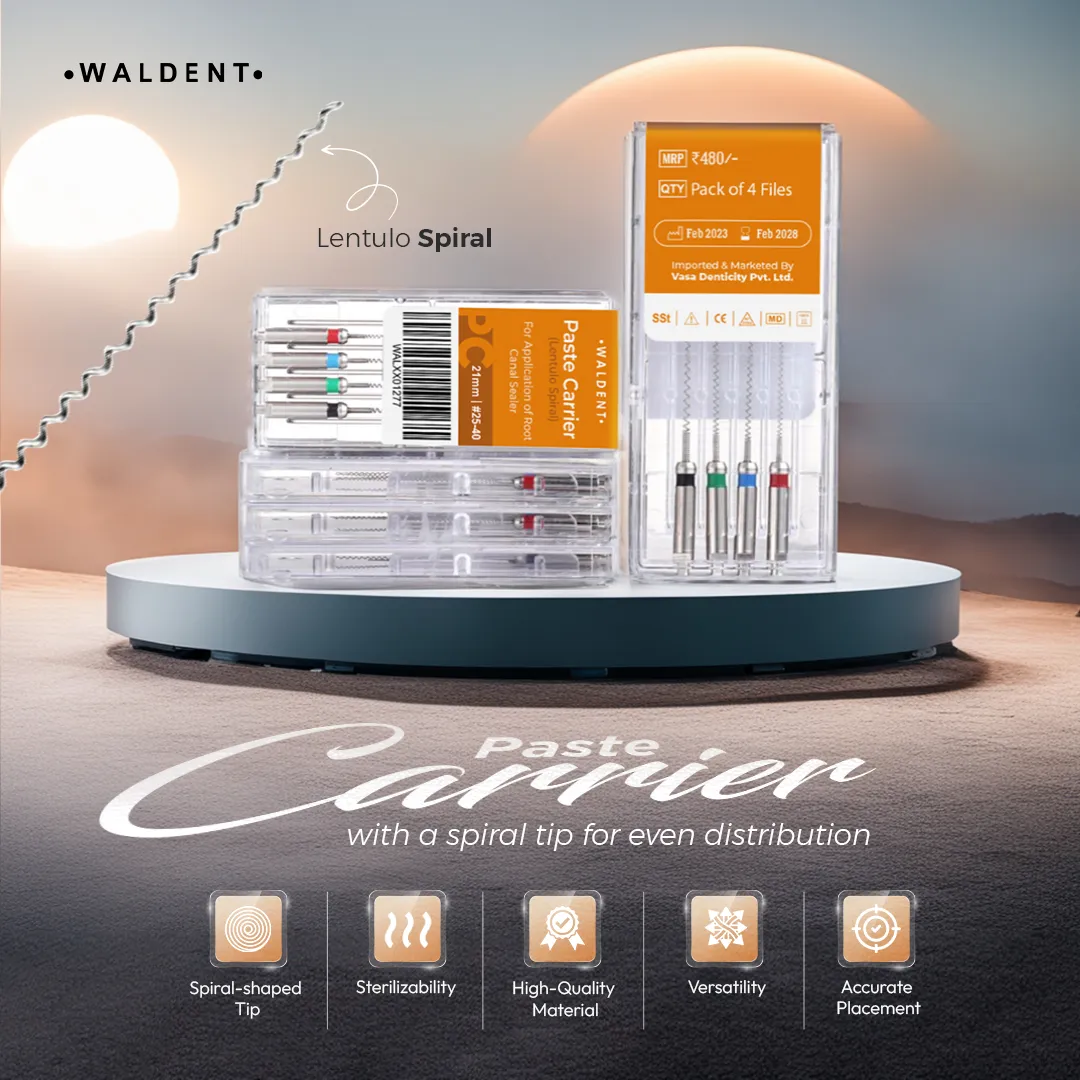Waldent Paste Carrier (Lentulo Spiral) 21mm (Pack of 4) | Dentalkart