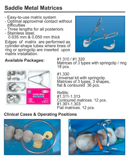 Buy Now Russia TOR VM Saddle Contoured Metal Matrices- Dentalkart