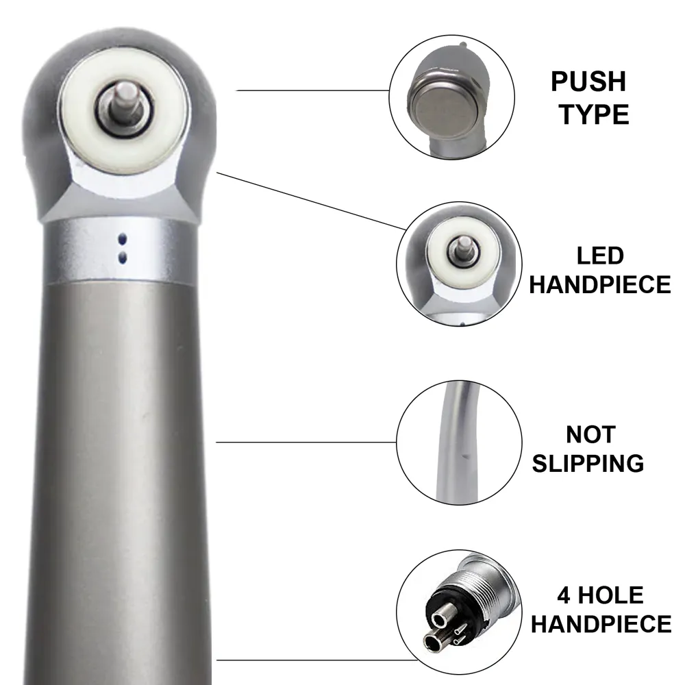 Stainless Steel LED Airotor 4 Hole Connection & Cartridge | Dentalkart