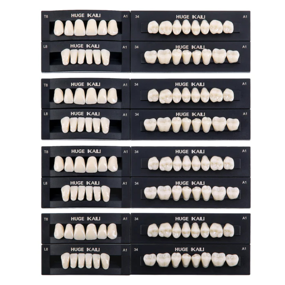 Huge Dental Kaile Acrylic Denture Teeth A1 (Pack of 4 Sets)