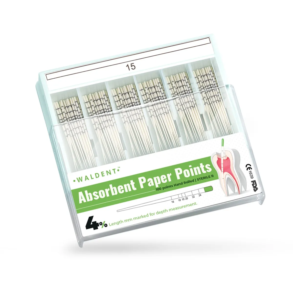 Waldent Paper Points 4% (Length Marked)