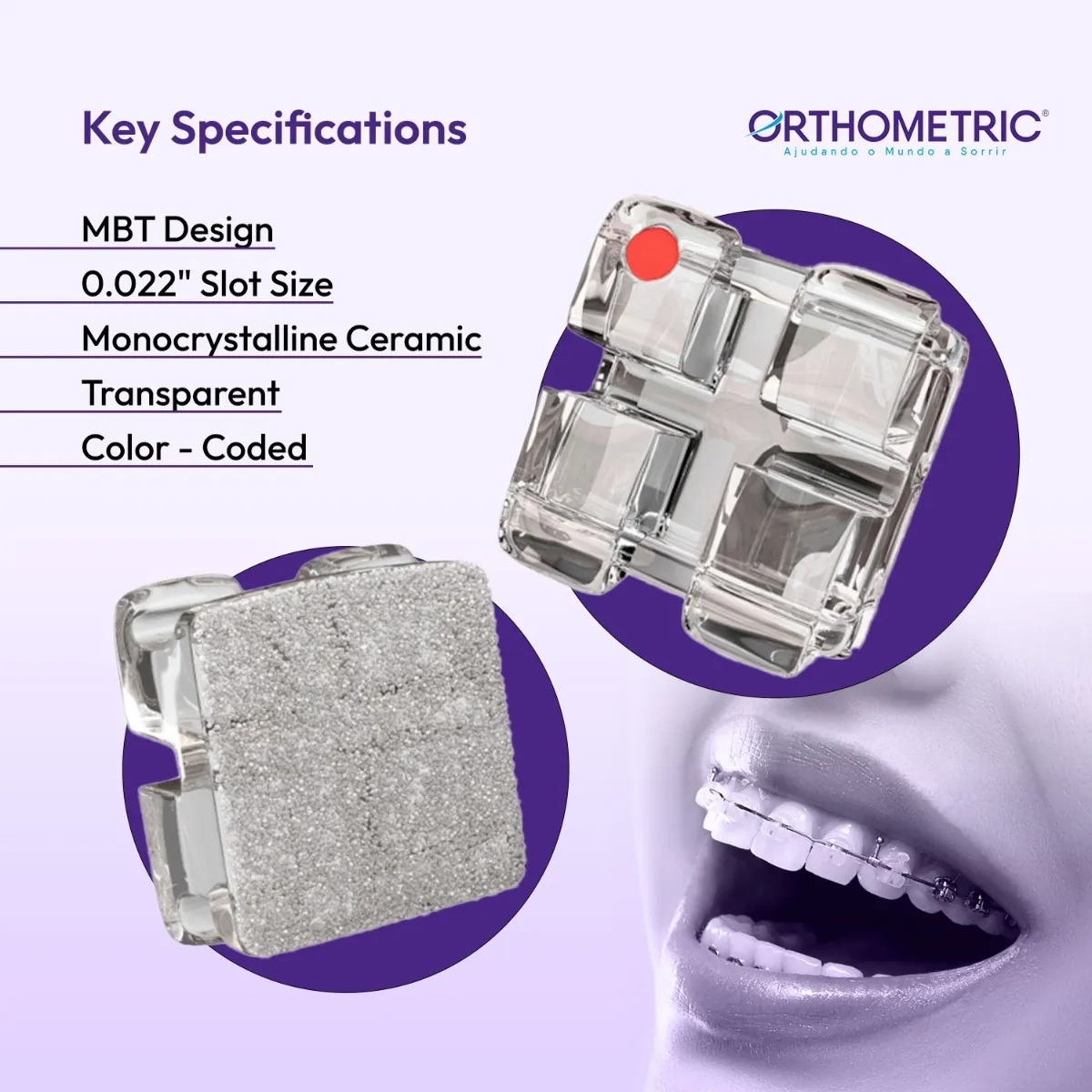 Buy OrthoMetric Iceram-S Monocrystalline Ceramic Bracket MBT 0.22 On ...